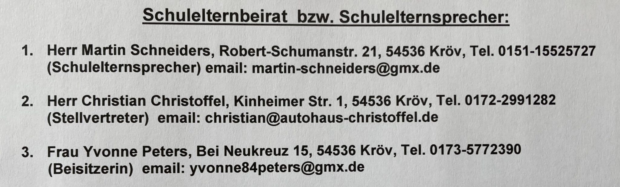 Elternvertretung – Grundschule St. Remigius Kröv